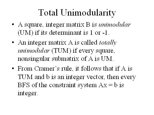 Total Unimodularity